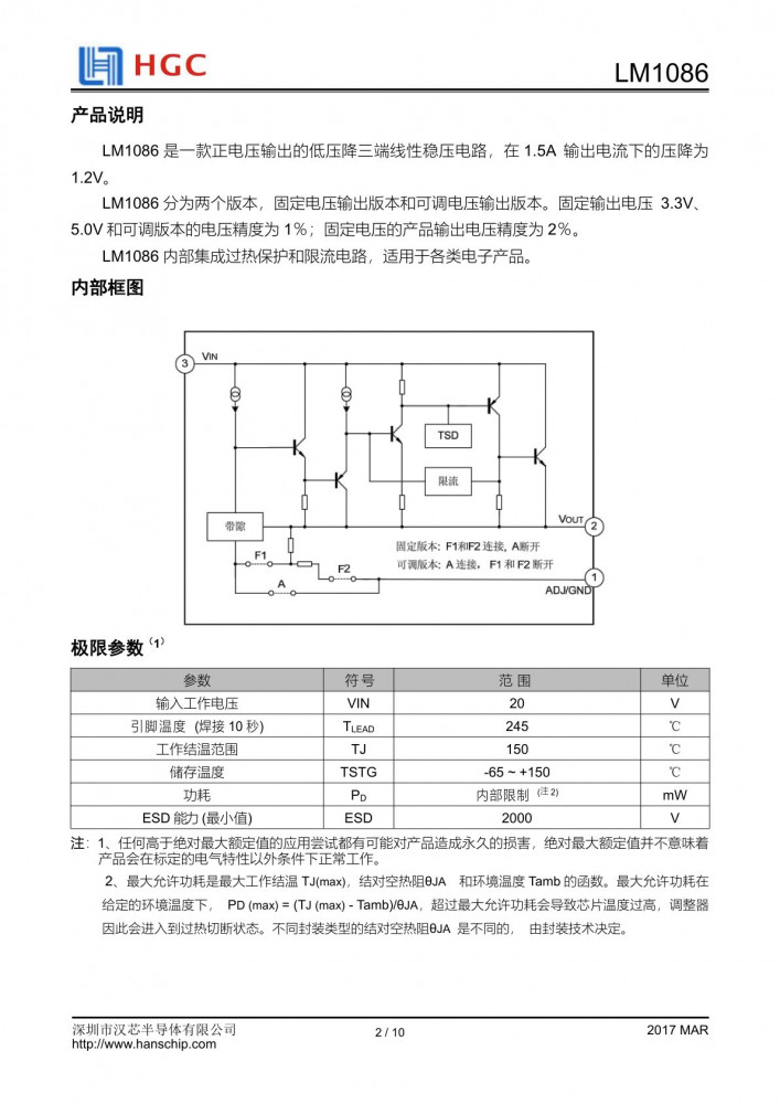 LM1086 datasheet page 2
