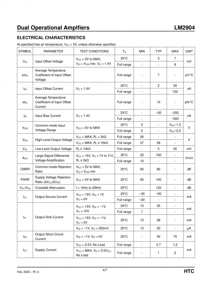 LM2904D datasheet page 4