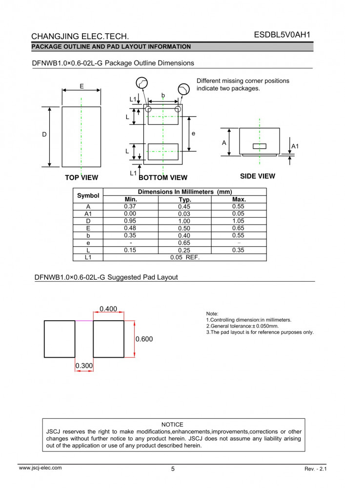 ESDBL5V0AH1 datasheet page 5