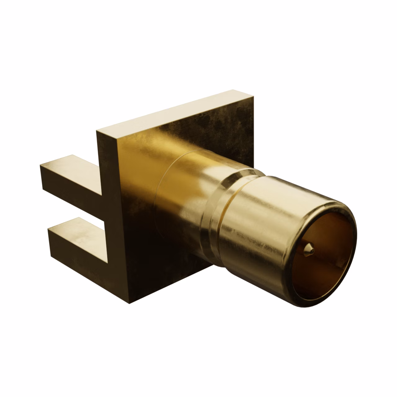 SMB Jack, Straight, PCB Receptacle, Edge Mount, Brass Body, Gold (Au) Plated, Air Dielectric, Tray, 75 Ohms for sale
