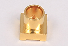 MCX Jack, Straight, PCB Receptacle, Surface Mount, Brass Body, Gold (Au) Plated, 100 Pieces Per Bag, 75 Ohms for sale