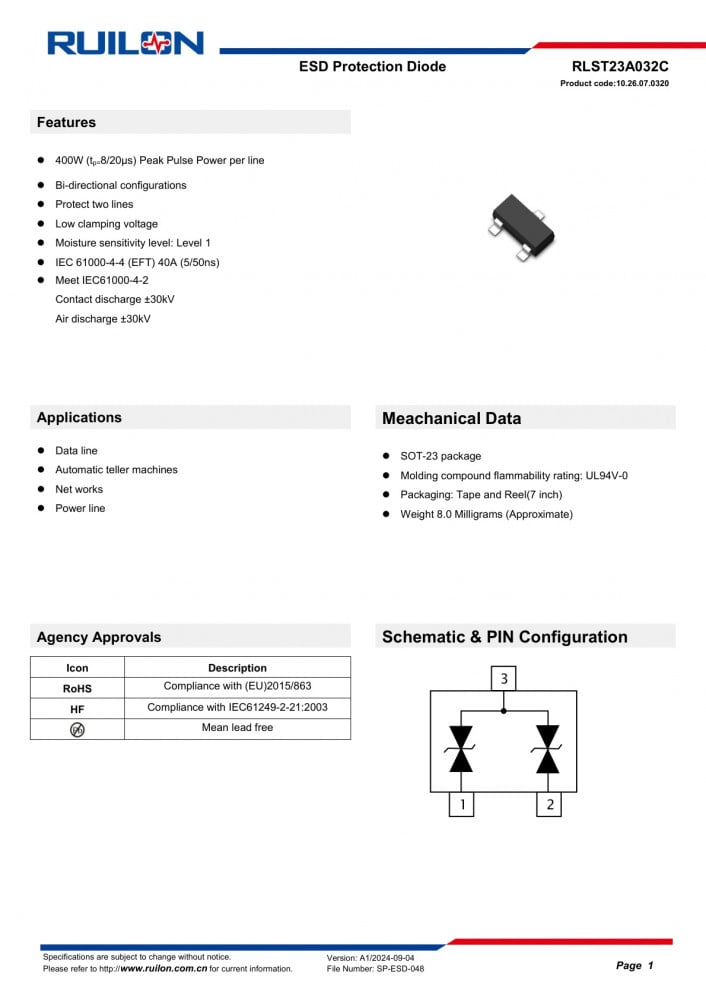 RLST23A032C datasheet page 1