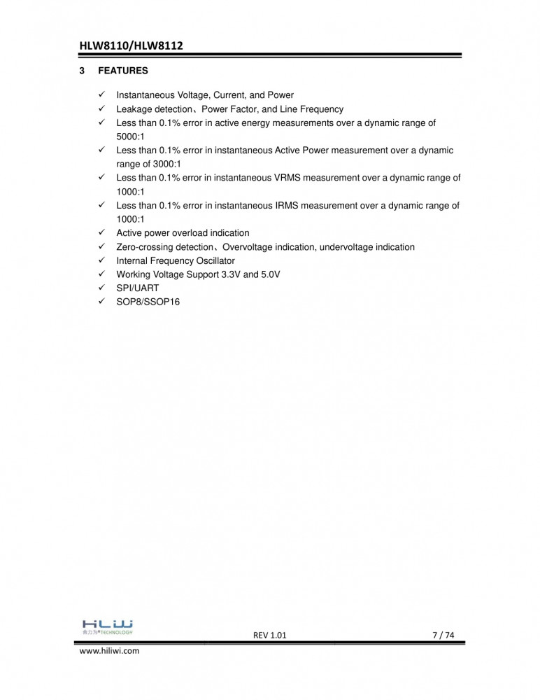 HLW8112 datasheet page 7