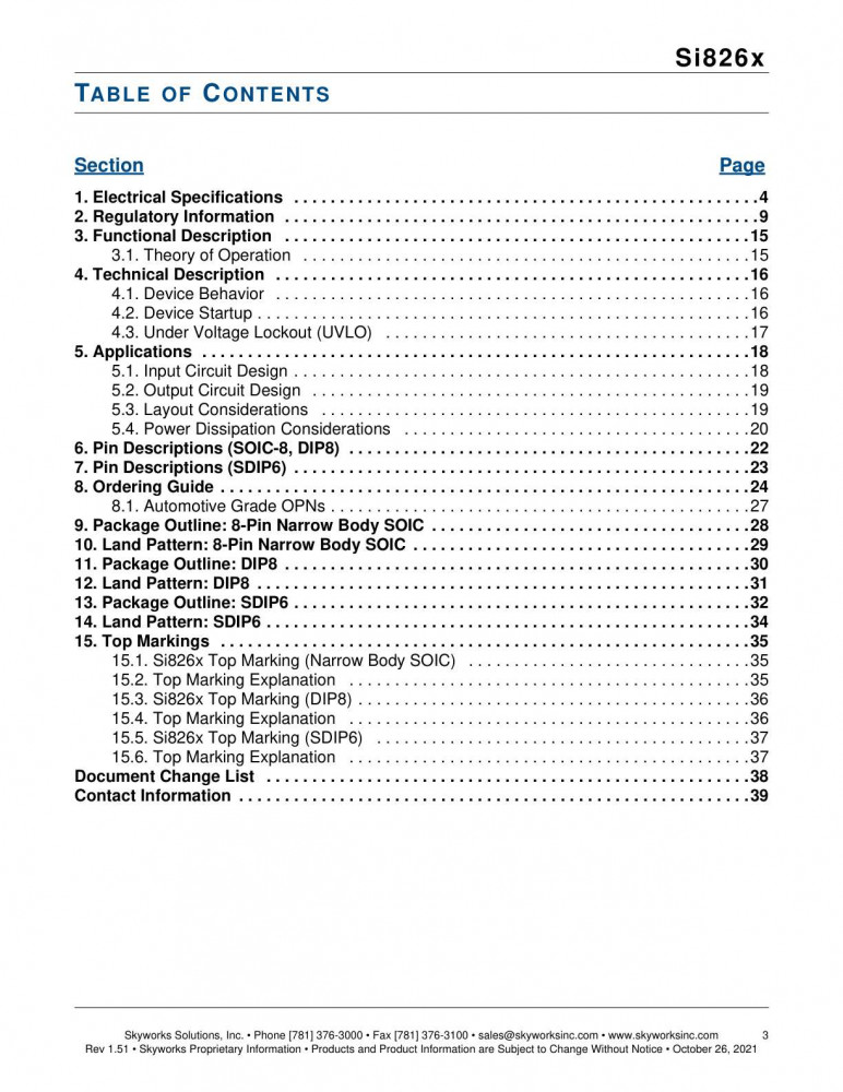 SI8261AAC-C-IPR technical document page 3