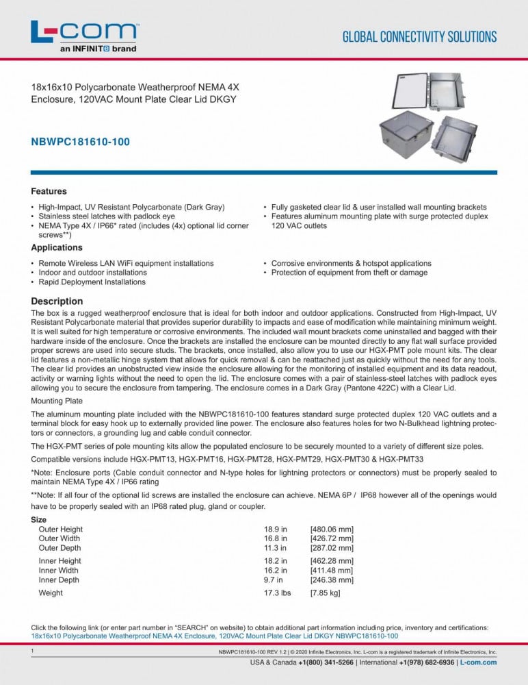 NBWPC181610-100 technical document page 1