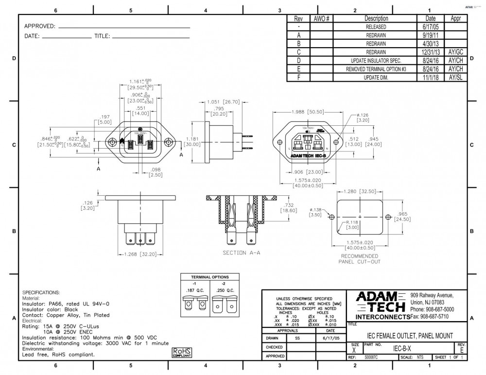 ADAM TECH IEC-B-1 technical document page
