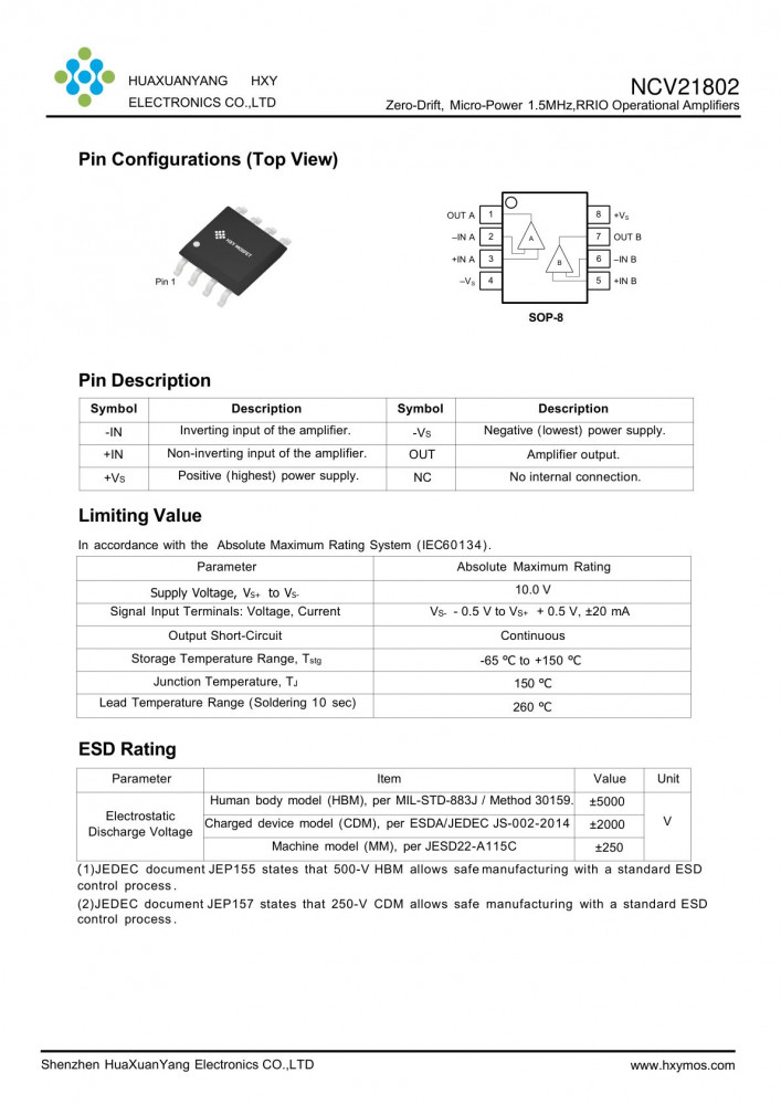 NCV21802-HXY datasheet page 2
