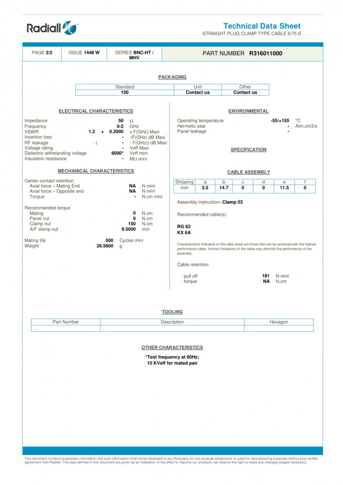 Radiall R316011000 datasheet, page 2