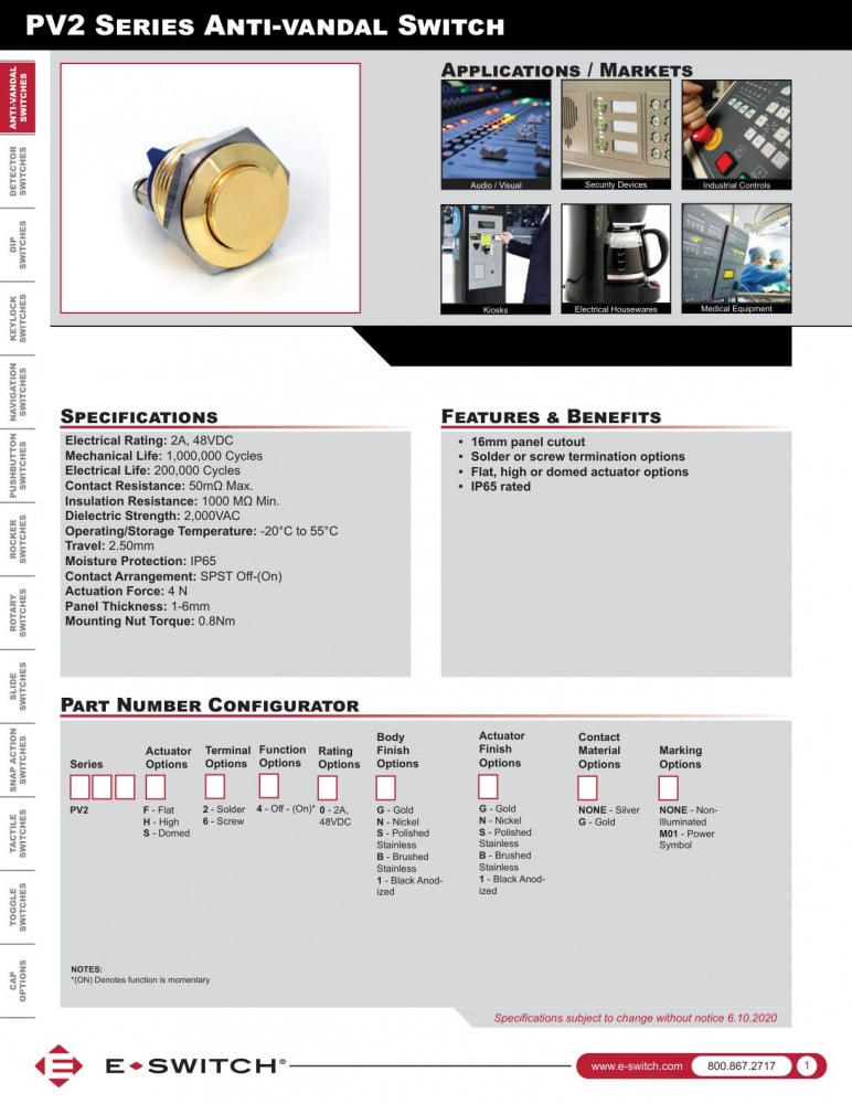 PV2F240SS-M05 datasheet page 1