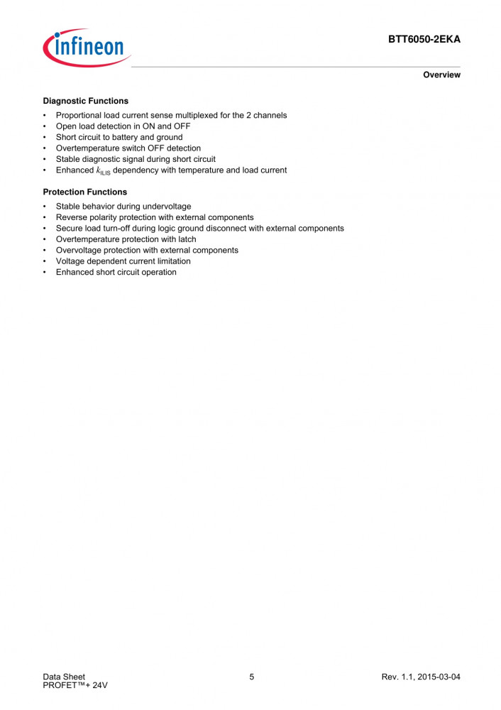 BTT6050-2EKA datasheet page 5