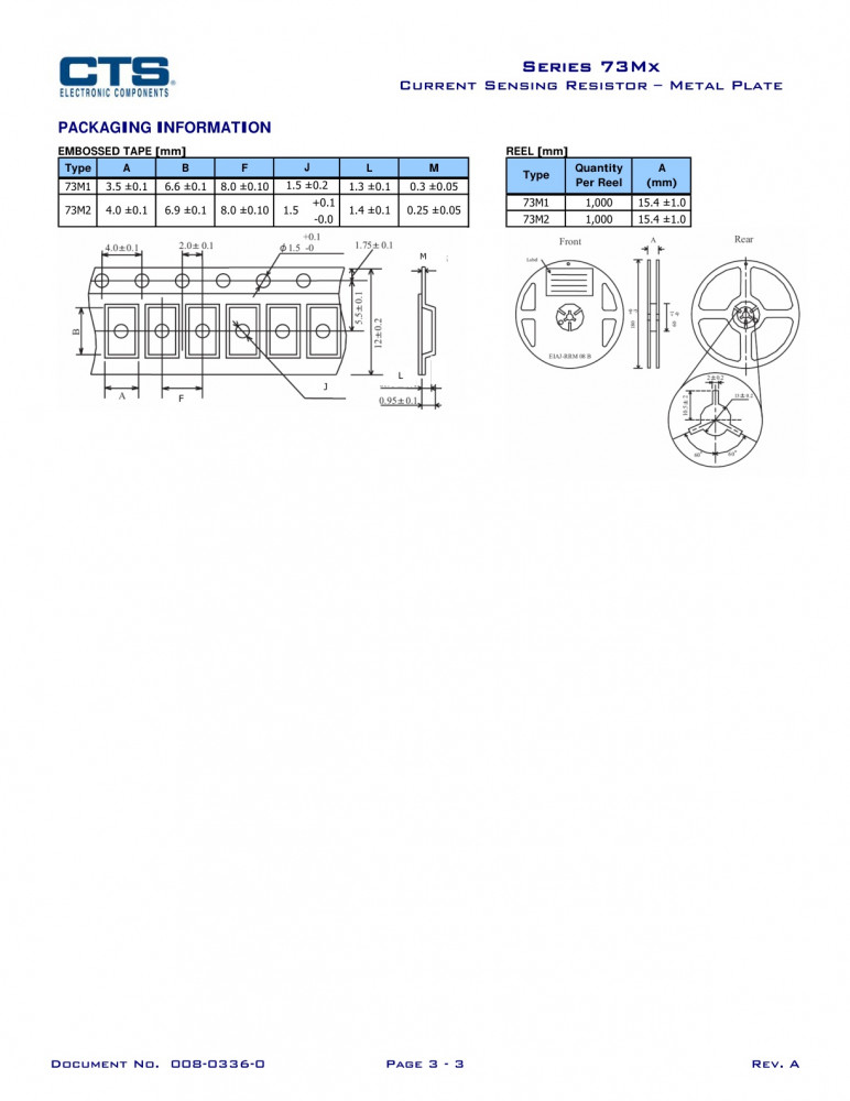 CTS 73M1R040F datasheet page 3
