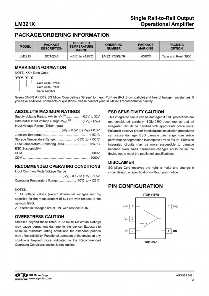 LM321X datasheet page 2