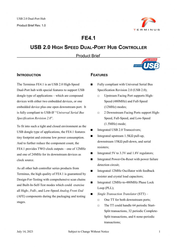 FE4.1 technical document page 1