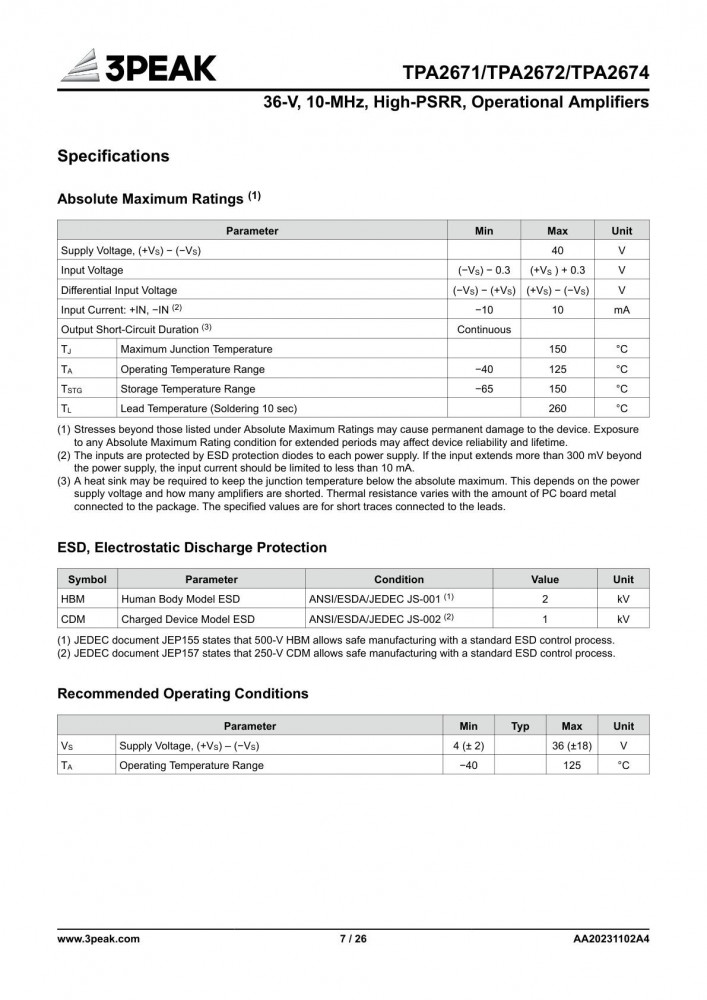 TPA2671 datasheet page 7