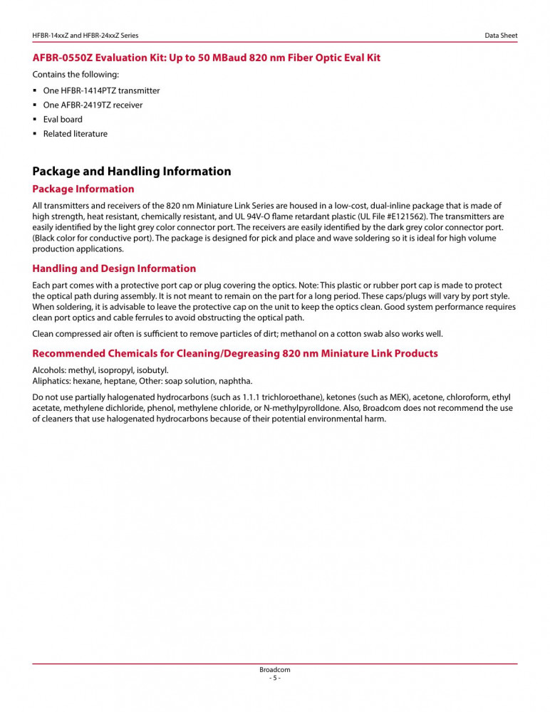 HFBR-1412TZ datasheet page 5