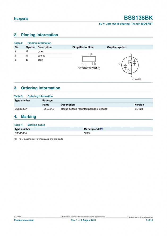 BSS138BK,215 datasheet page 2