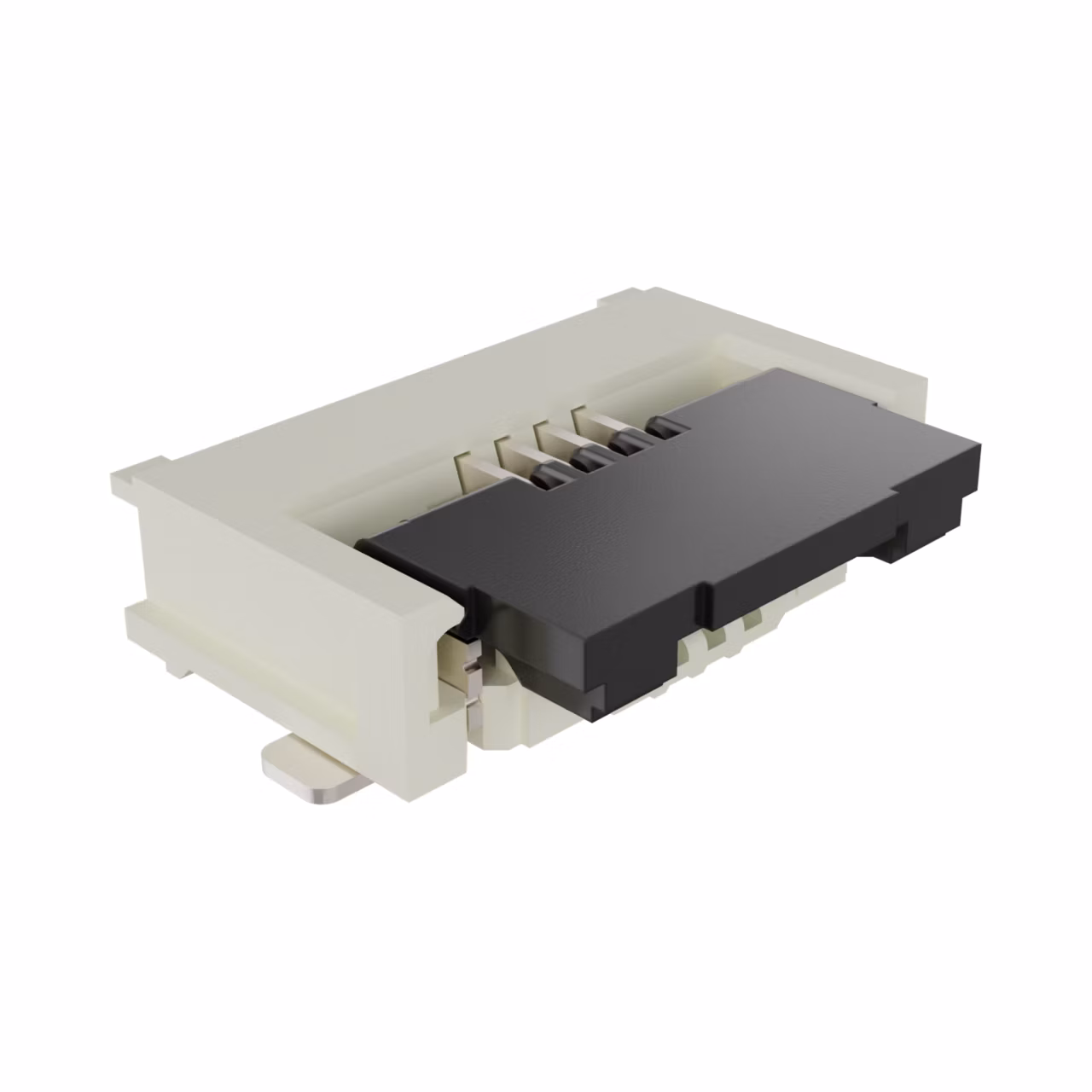Easy-On FFC/FPC Connector, 0.50mm Pitch, 1.90mm Height, Single Bottom Contact (FS19), Right-Angle, Surface Mount, ZIF, 4 Circuits, Tin-Bismuth Plating for sale