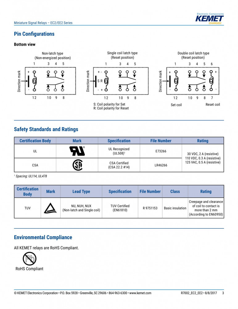 KEMET EC2 EE2 datasheet page 3