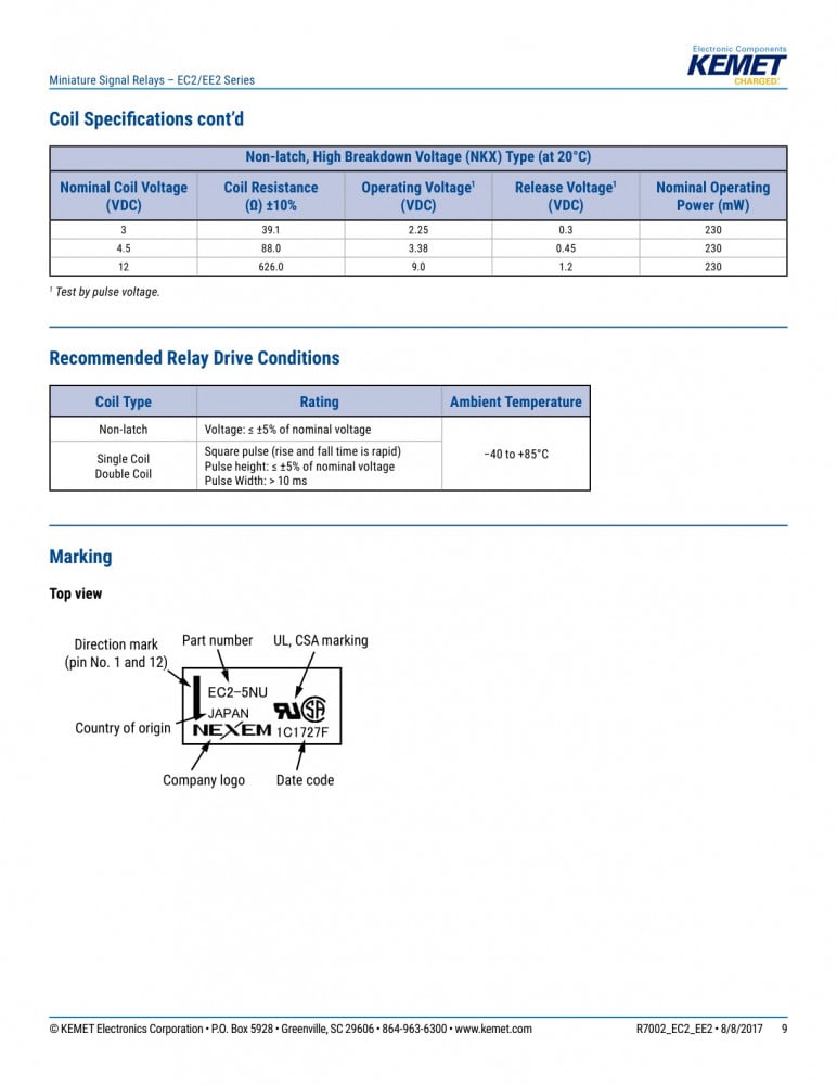 KEMET EC2 EE2 datasheet page 9