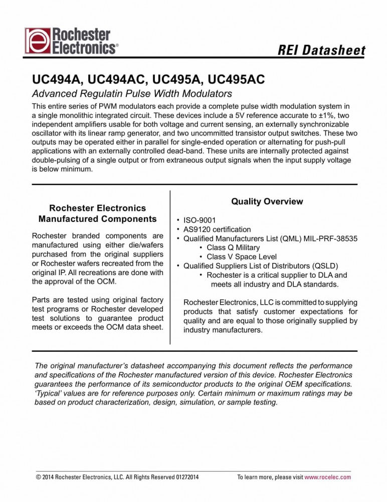 UC494AJ/B technical document page 1
