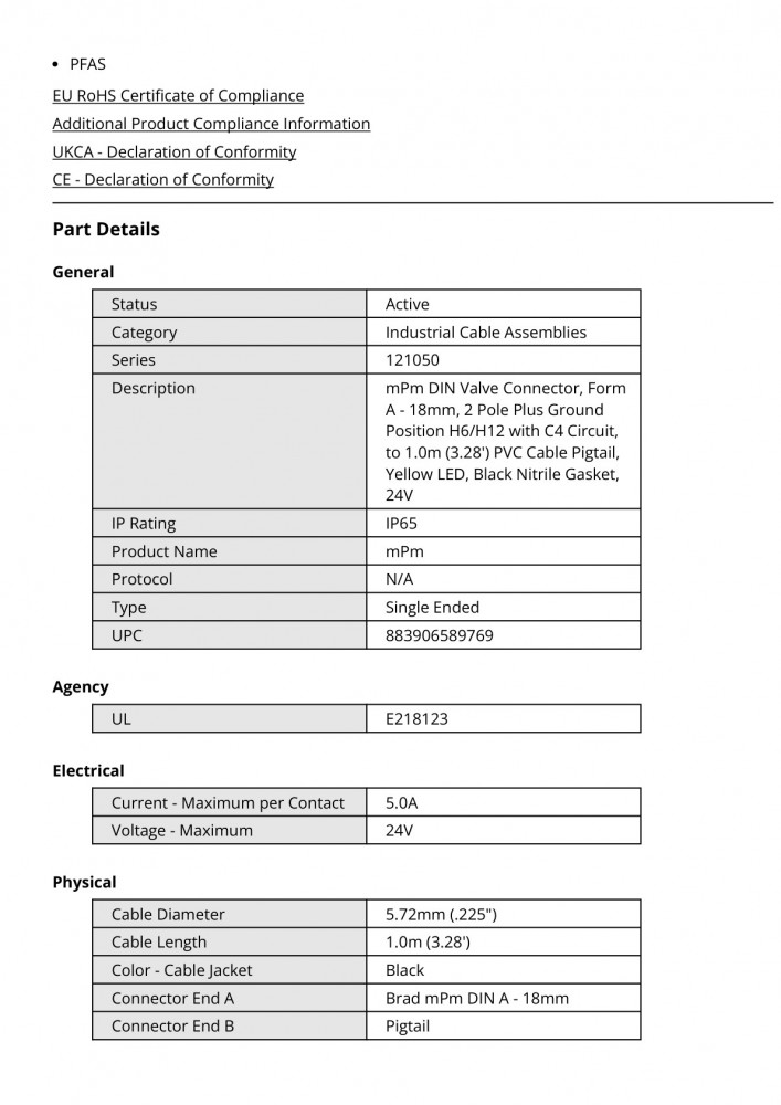 Molex E452 series product drawing, page 2