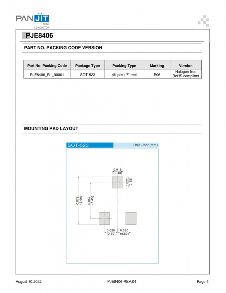 PJE8406 datasheet page 5