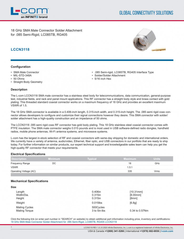 LCCN3118 technical document page 1