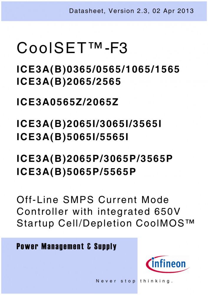 ICE3B0365 datasheet page 1