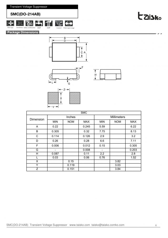 OTW SMCJ series datasheet page 6