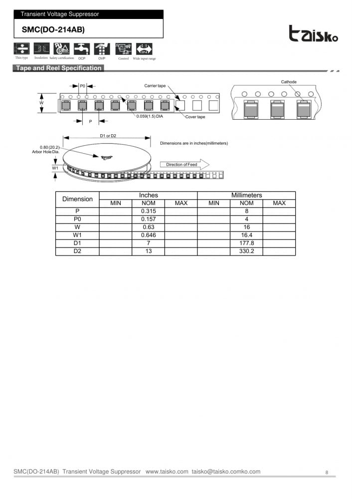OTW SMCJ series datasheet page 8