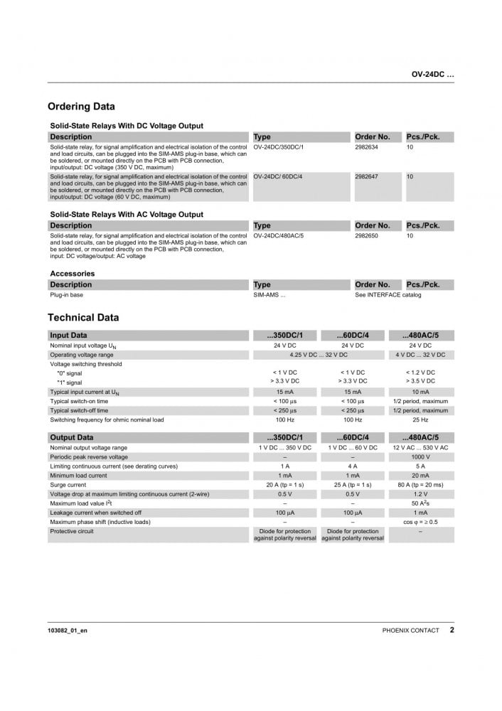 Phoenix Contact OV-24DC documentation page 2