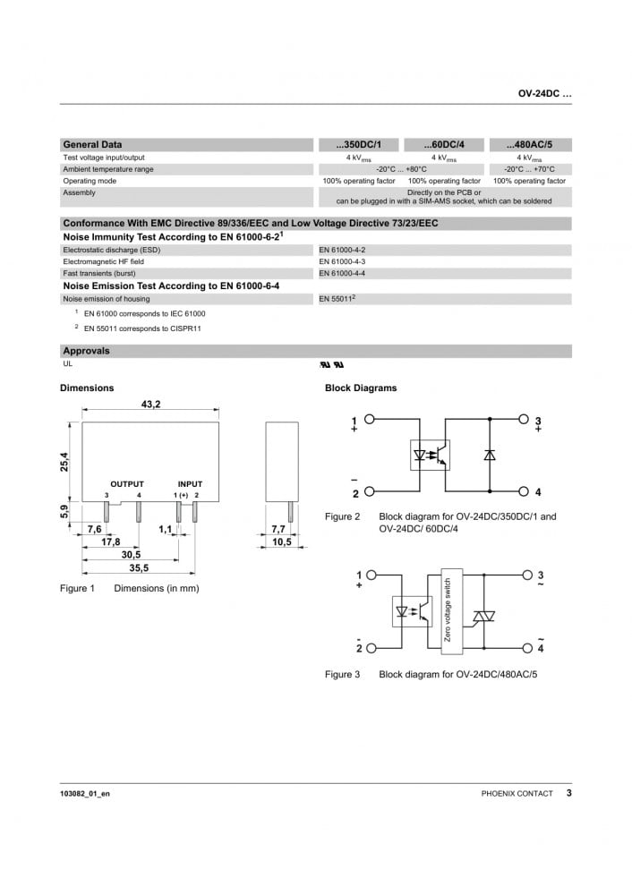 Phoenix Contact OV-24DC documentation page 3