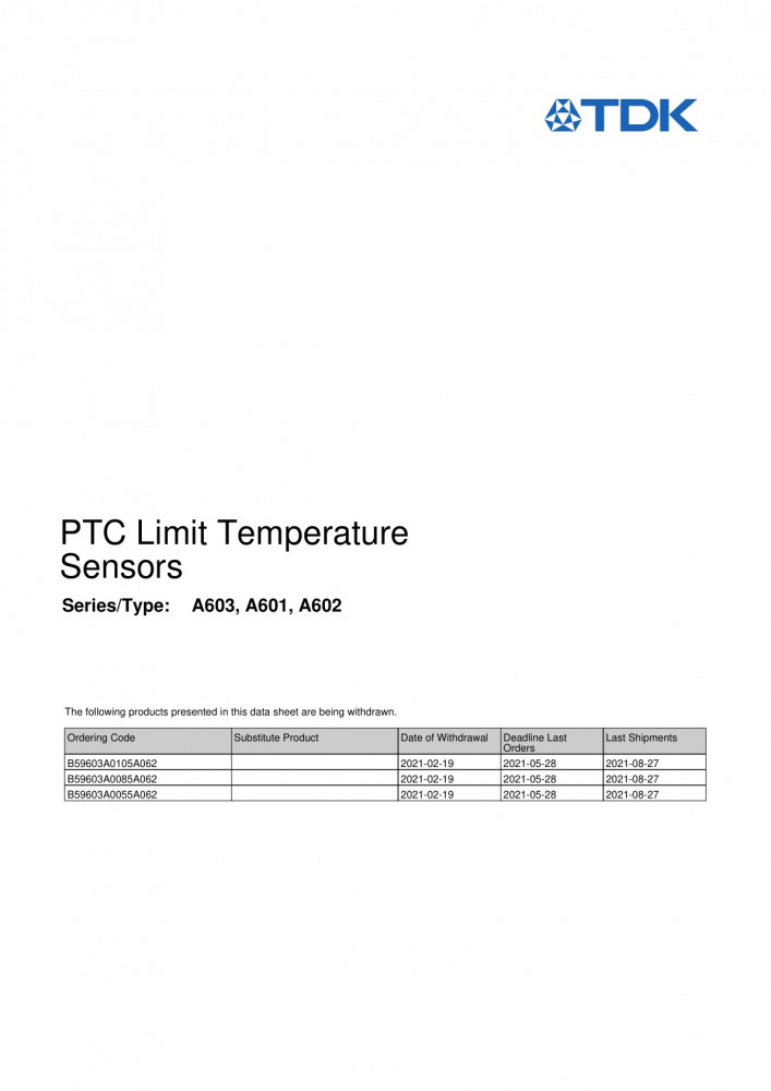 Datasheet page 1