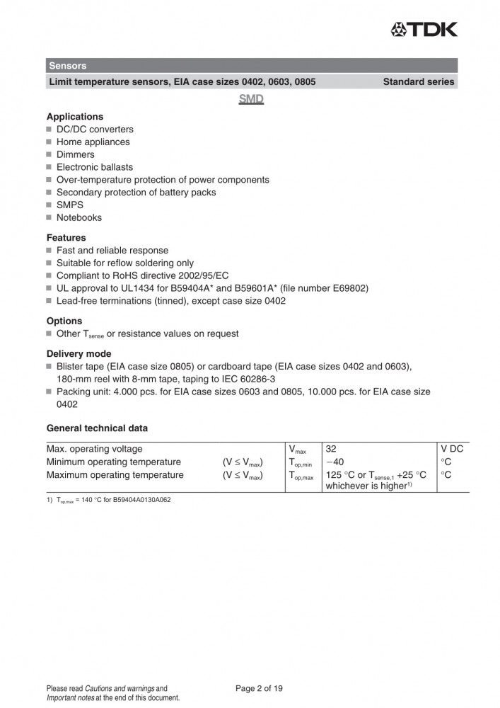 Datasheet page 3