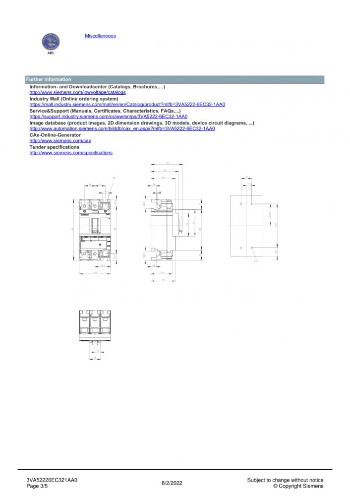3VA5222-6EC32-1AA0 technical document page 3