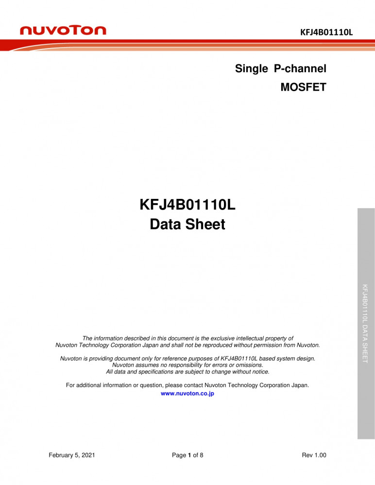 KFJ4B01100L datasheet page 1