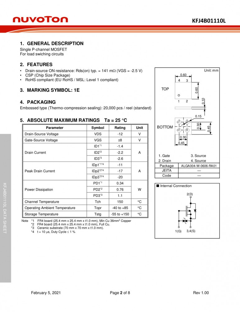 KFJ4B01100L datasheet page 2