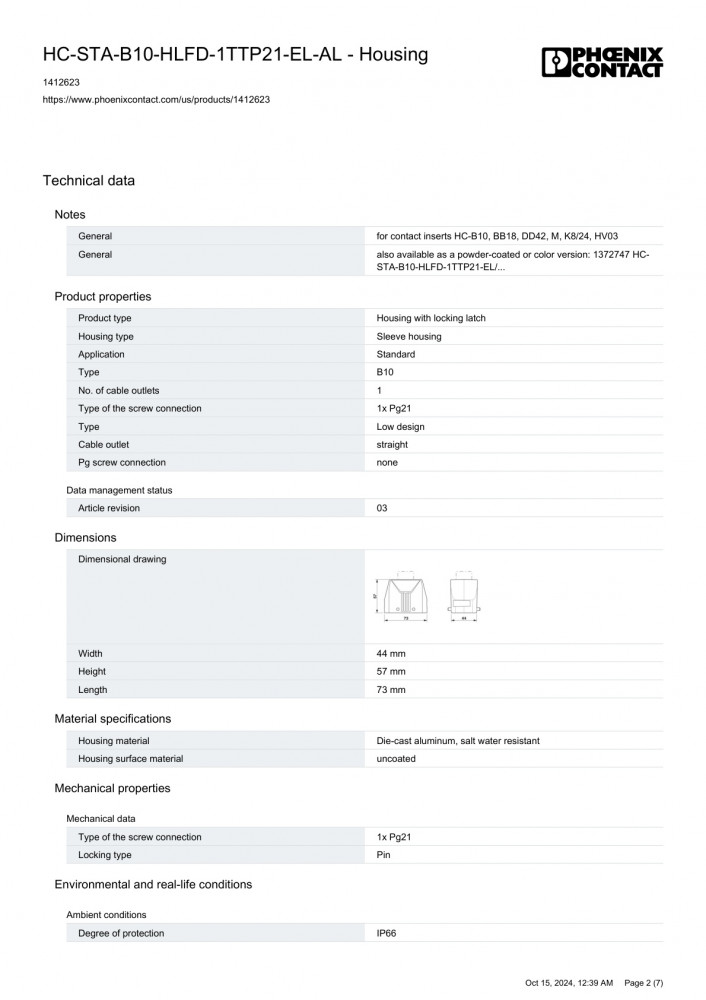 Phoenix Contact 1412623 technical document page 2