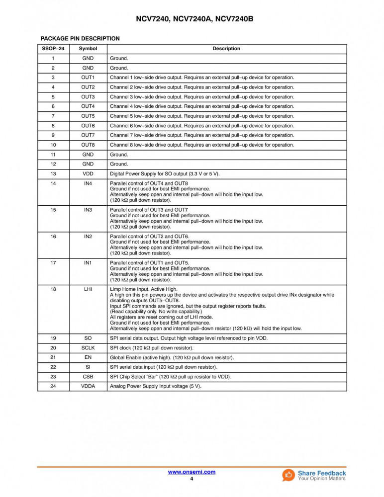 NCV7240 technical document page 4