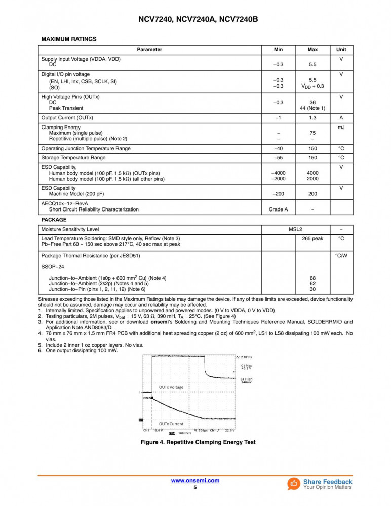 NCV7240 technical document page 5