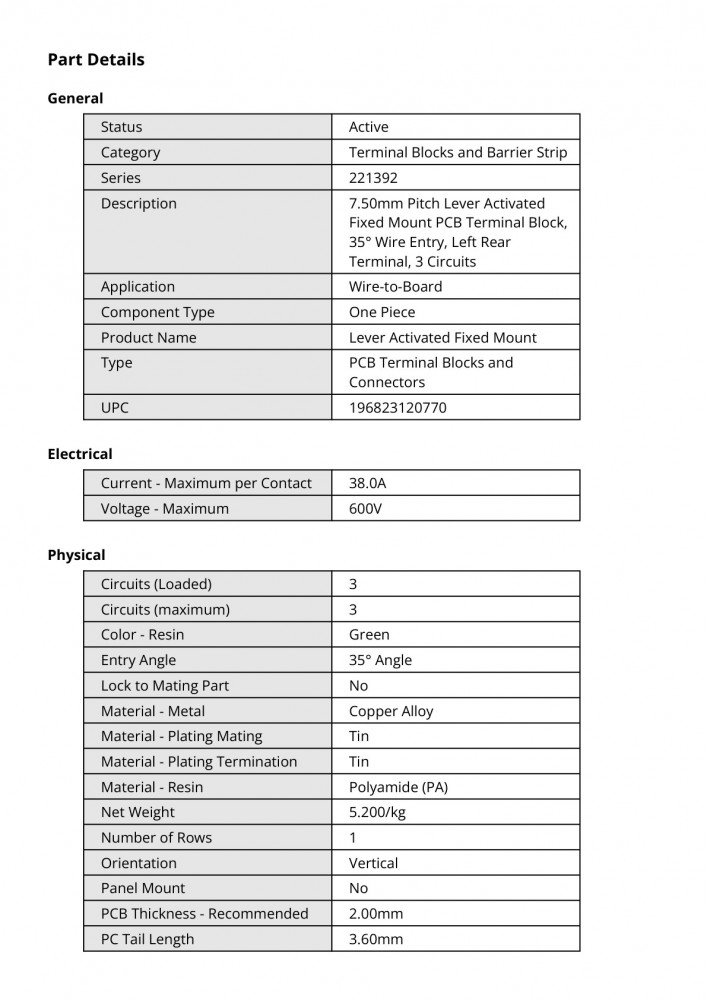 MOLEX 2213920003 technical document, page 2
