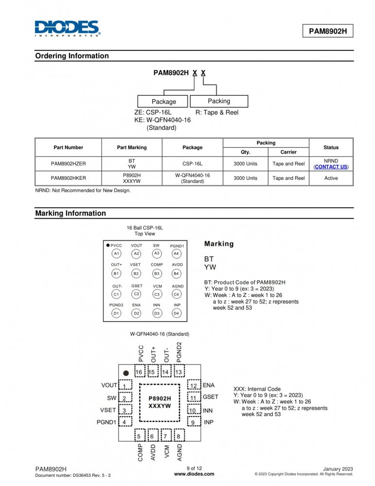 PAM8902H datasheet page 9
