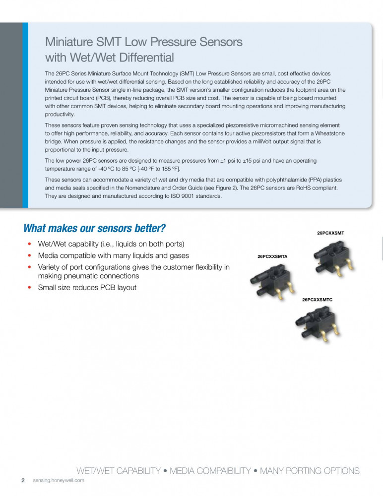 Honeywell 26PC15SMT datasheet page 2