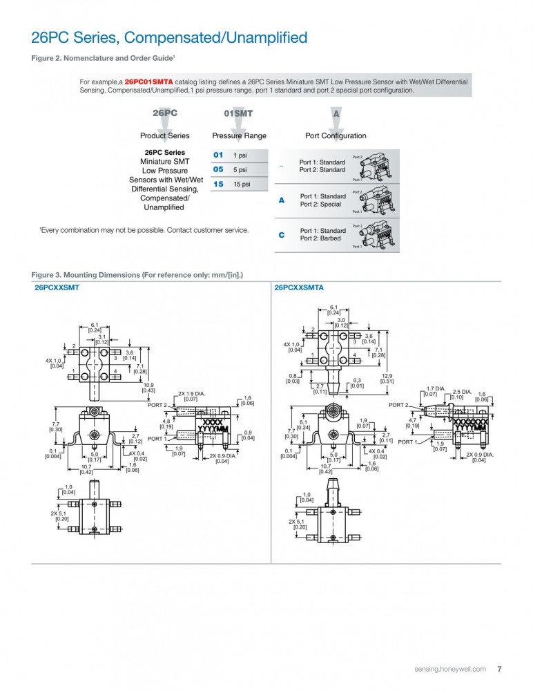 Honeywell 26PC15SMT datasheet page 7