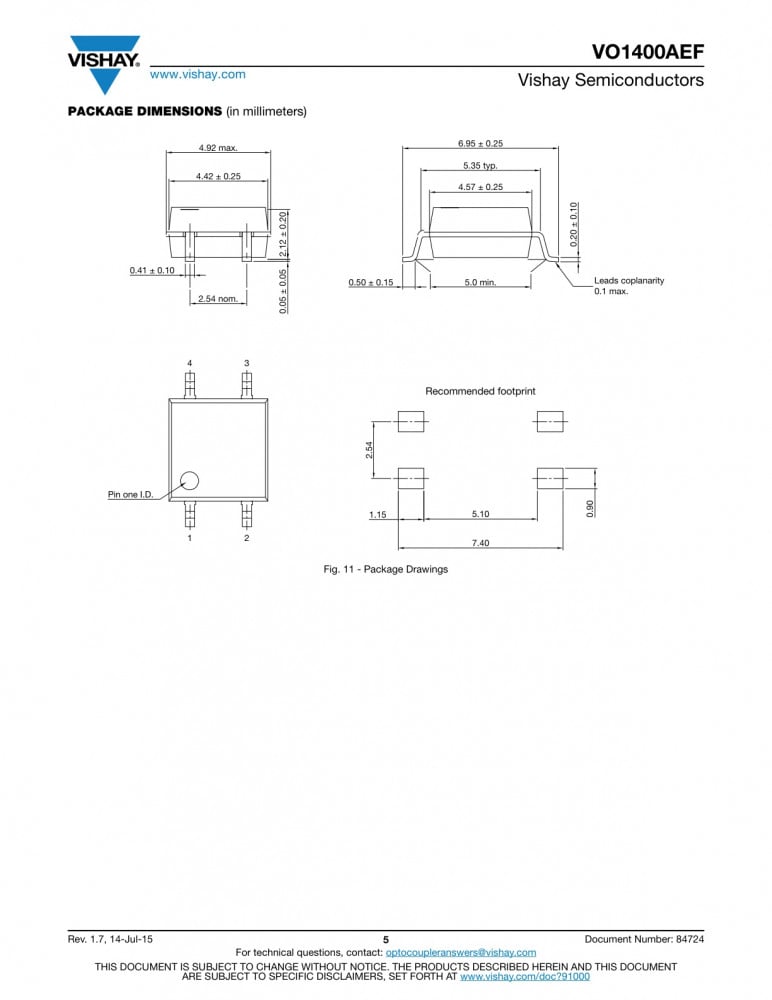 VO1400AEFTR datasheet page 5