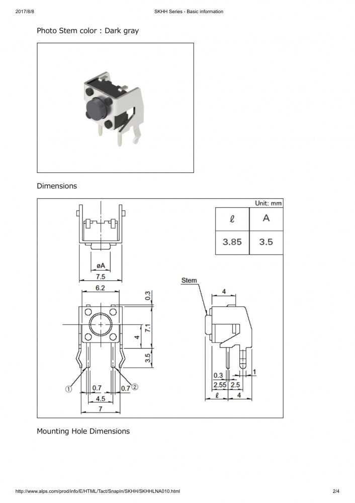 SKHHLNA010 technical document page 2