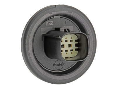 MX150 Male Connector Assembly, Bulkhead Twist-Lock, Mat-Sealed Compatible, Dual Row, 6 Circuits, Keying Option A, Black