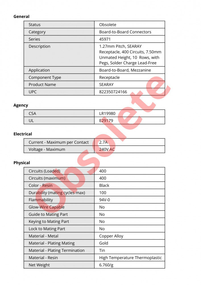 MOLEX 459714411 technical document page 2