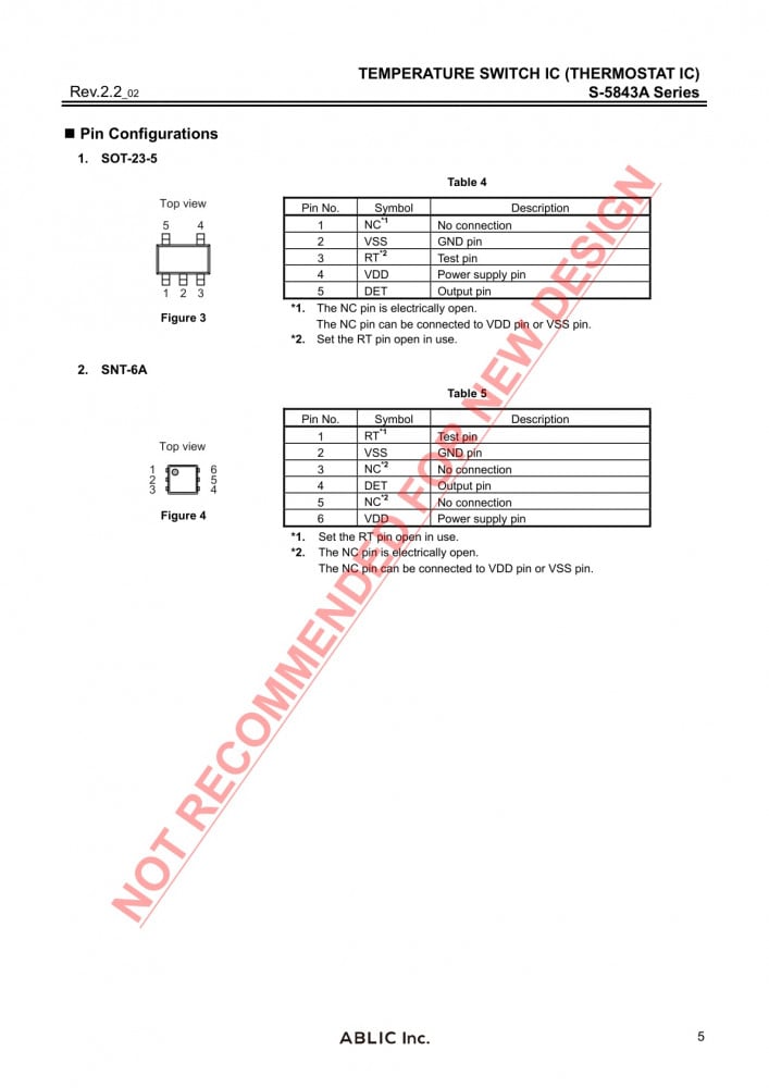 ABLIC S-5843A Series datasheet page 5