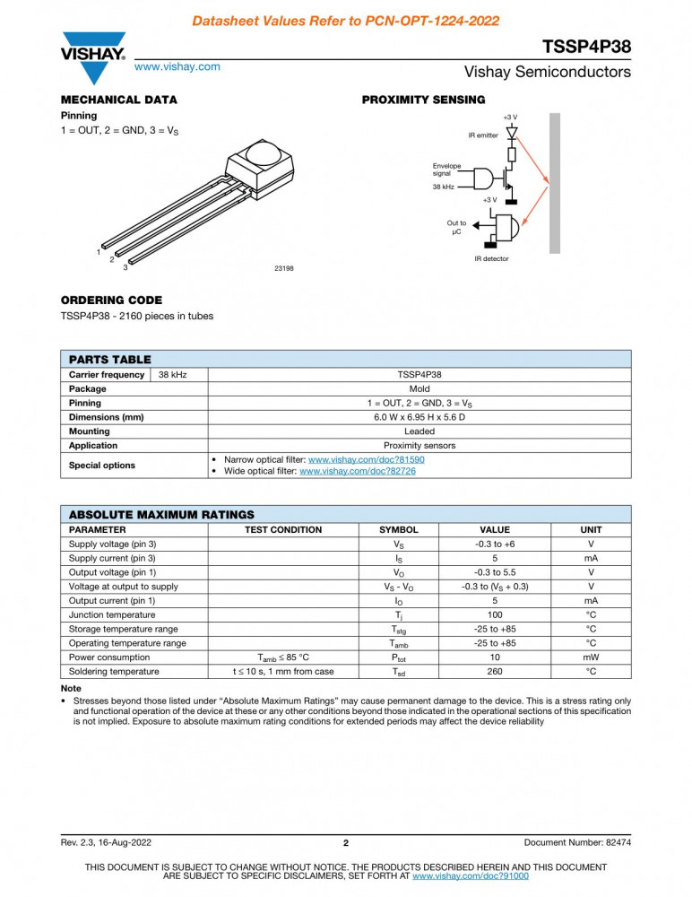 TSSP4P38 datasheet page 2